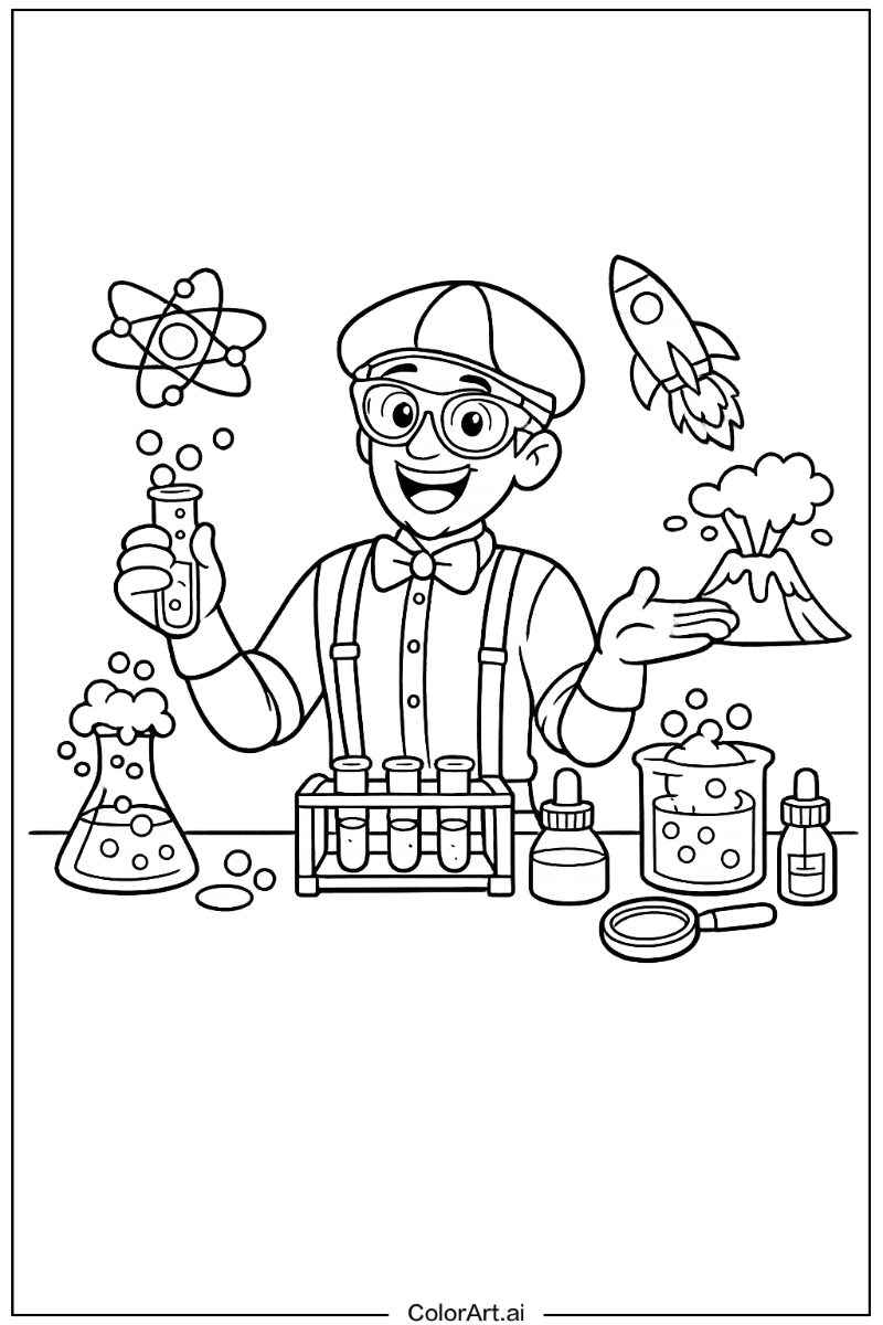 35 張免費的 Blippi 塗色頁 (可列印的 PDF 及 PNG)