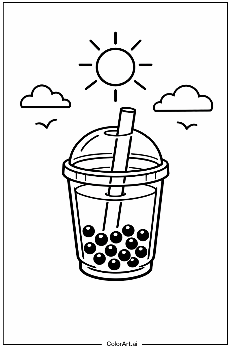39 Free boba tea Coloring Pages (Printable PDF & PNG)