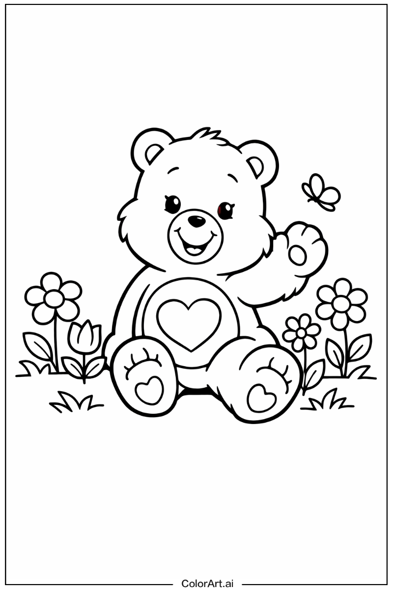 33 Free care bear Coloring Pages (Printable PDF & PNG)