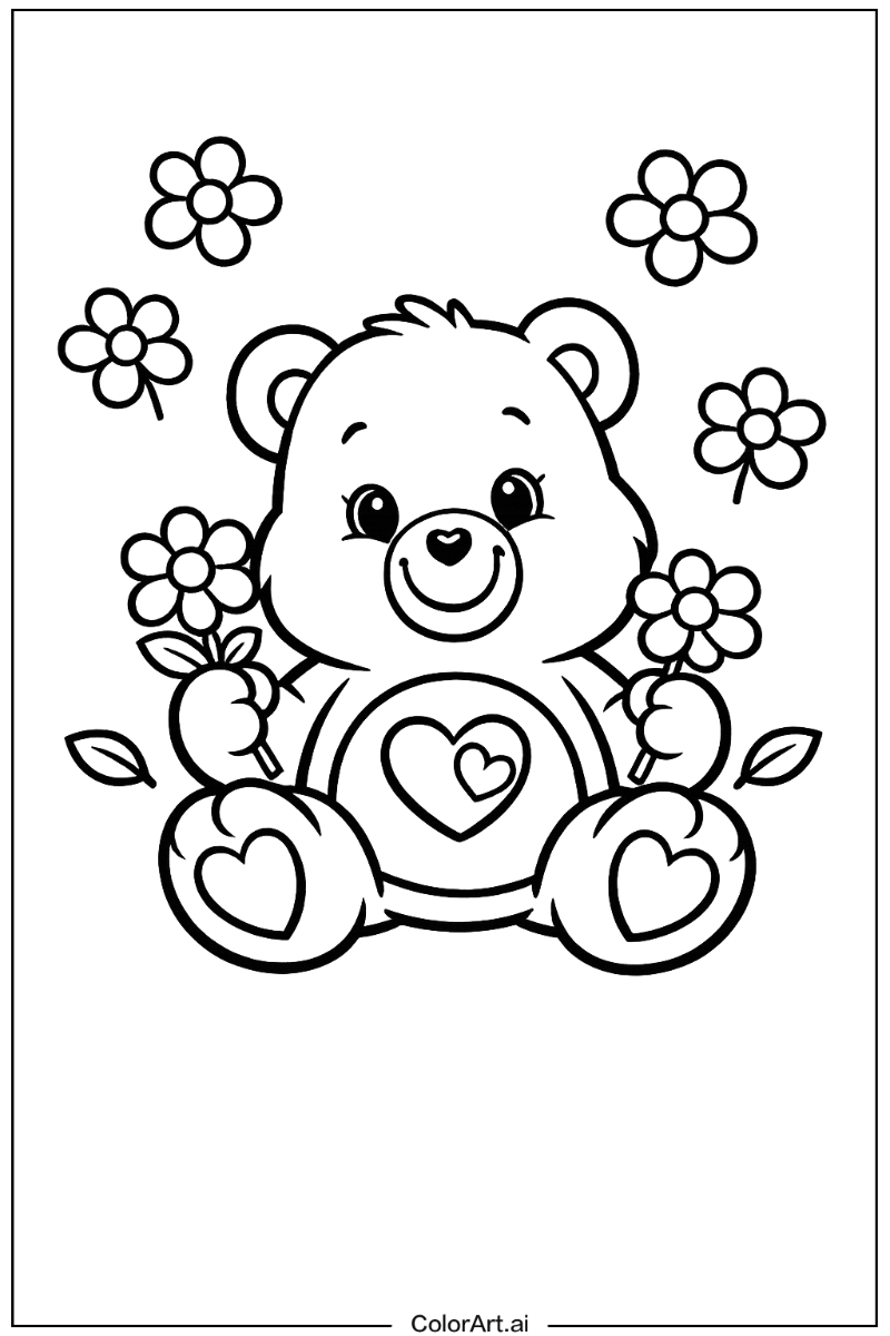 33 Free care bear Coloring Pages (Printable PDF & PNG)