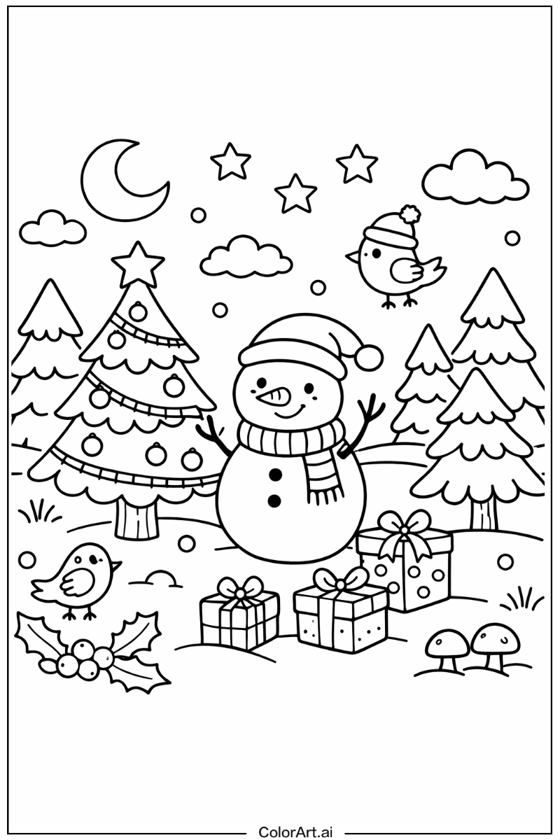 34 Free cute christmas Coloring Pages (印刷可能な PDF と PNG)