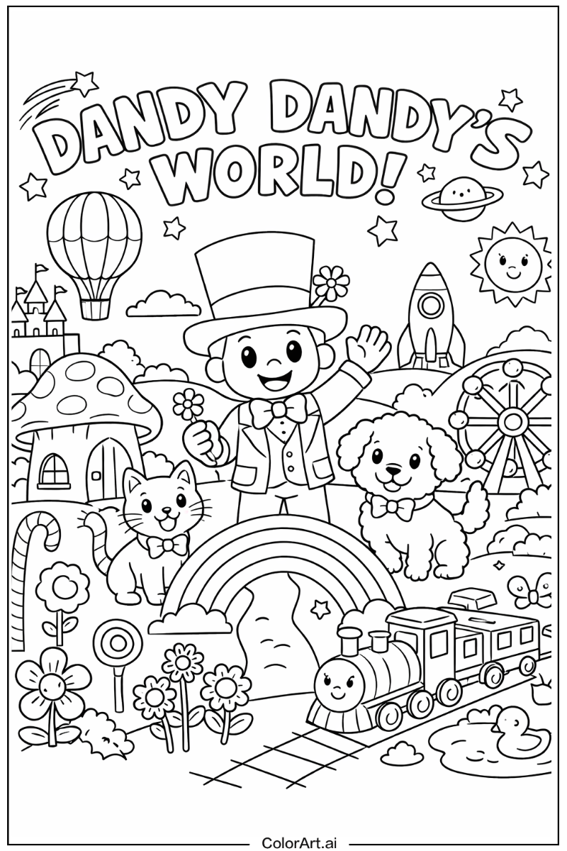 39 Free dandy's world Coloring Pages (Printable PDF & PNG)
