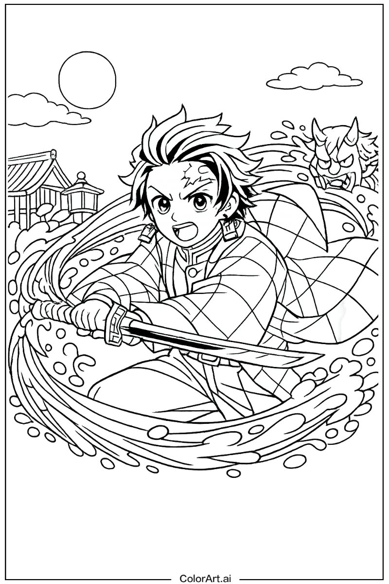 49 Free demon slayer Coloring Pages (Printable PDF & PNG)