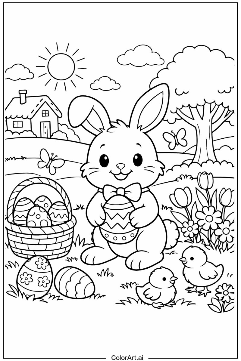 46 Free easter bunny Coloring Pages (Printable PDF & PNG)