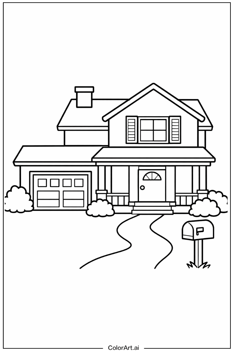 49 Free House Coloring Pages (Printable PDF & PNG)