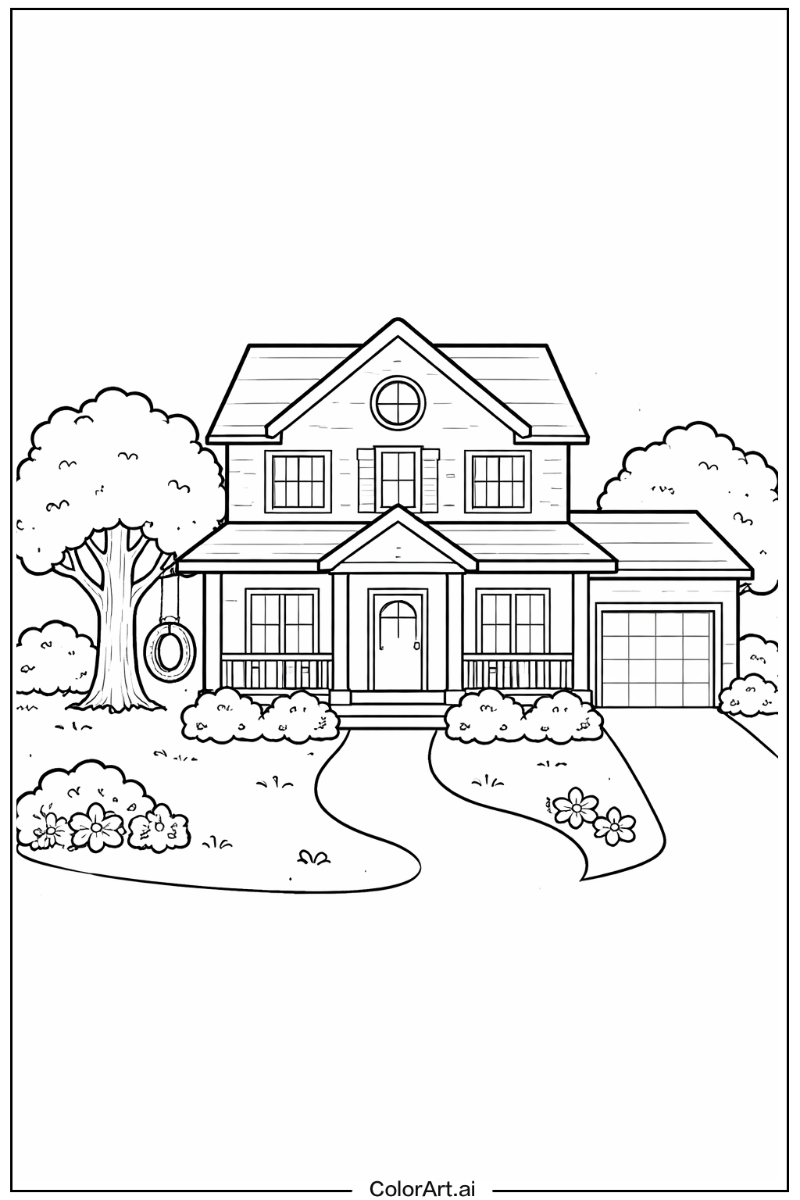 49 Free House Coloring Pages (Printable PDF & PNG)