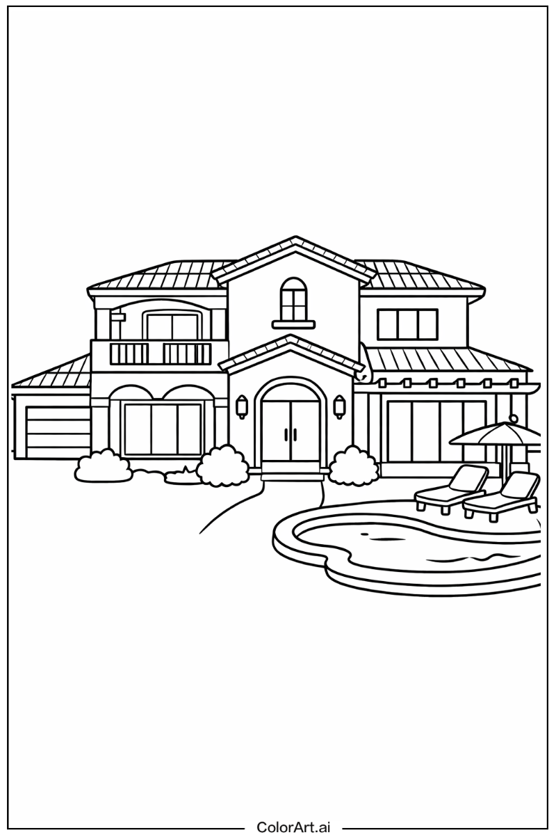 49 Free House Coloring Pages (Printable PDF & PNG)