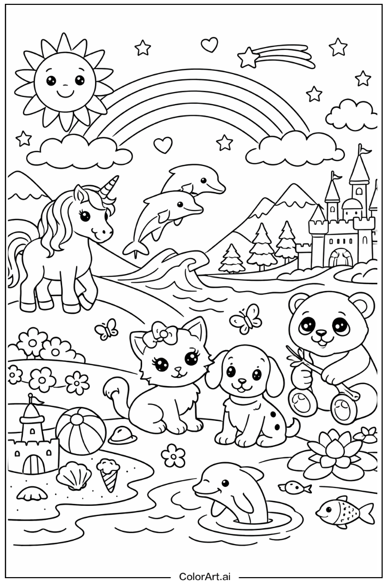 39 Páginas de Colorir lisa frank Grátis (PDF e PNG imprimíveis)