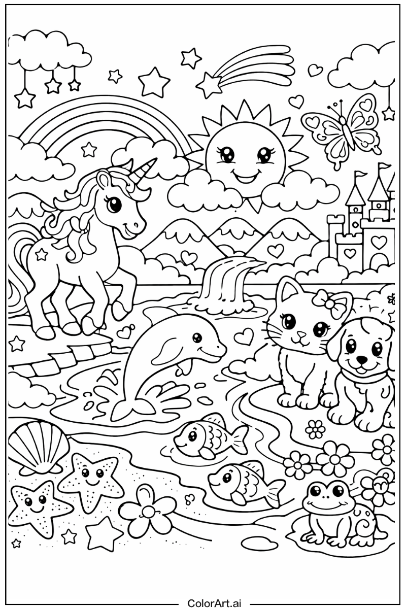39 Páginas de Colorir lisa frank Grátis (PDF e PNG imprimíveis)