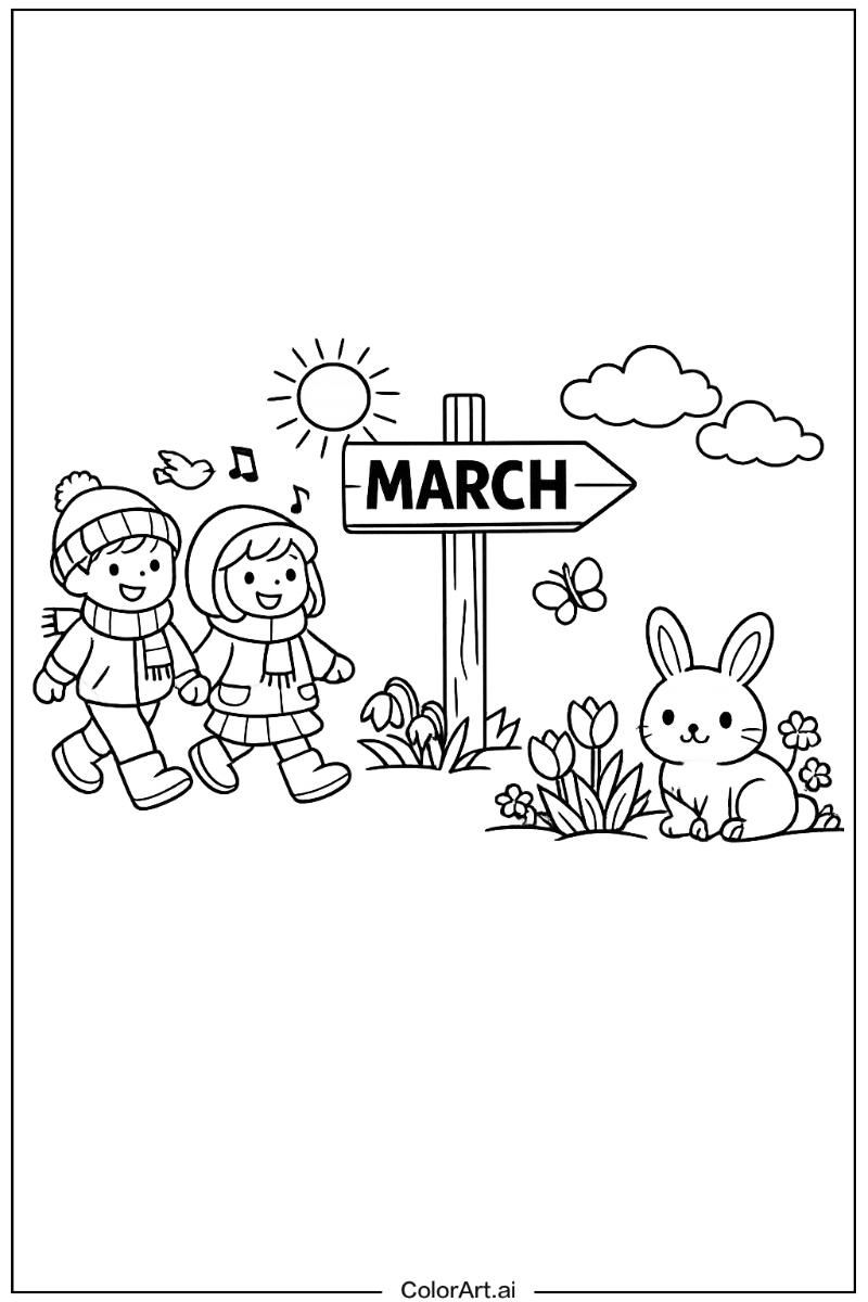 28 Free March Coloring Pages (Printable PDF & PNG)