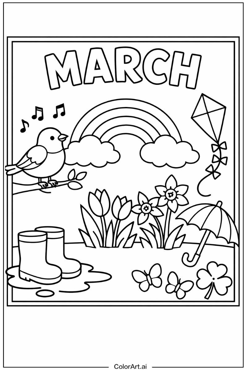 28 Free March Coloring Pages (Printable PDF & PNG)