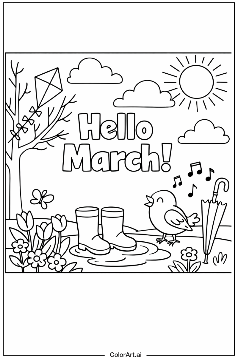 28 Free March Coloring Pages (Printable PDF & PNG)