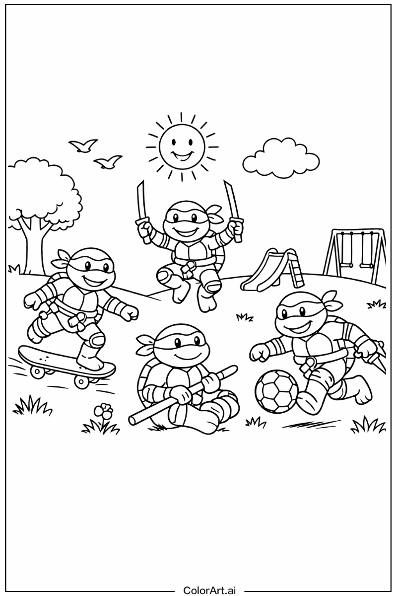 29 Free ninja turtles Coloring Pages (Printable PDF & PNG)