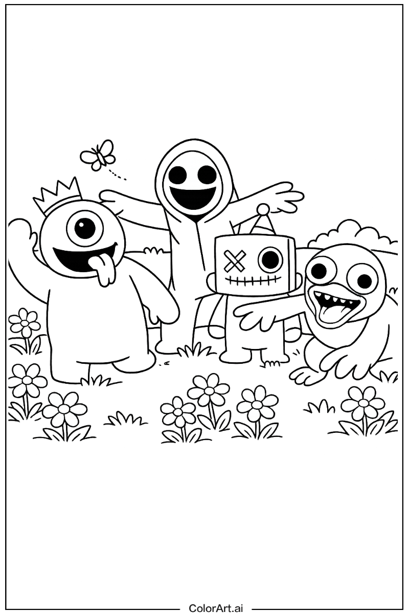 39 Free Rainbow Friends Game Coloring Pages (Printable PDF & PNG)