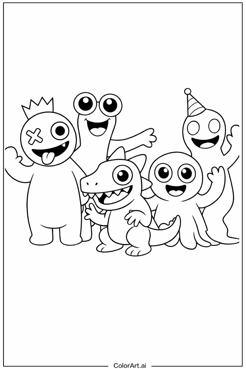 39 Free Rainbow Friends Game Coloring Pages (Printable PDF & PNG)