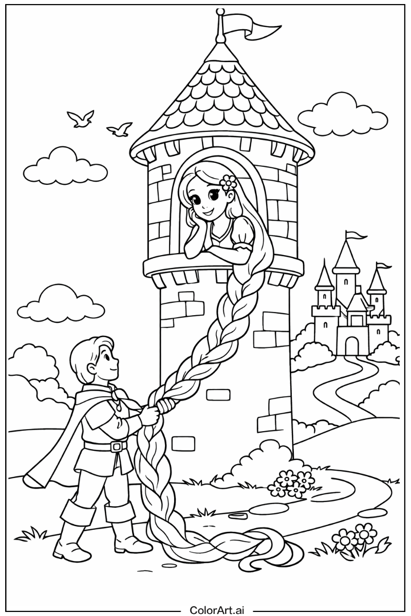 37 Free rapunzel Coloring Pages (Printable PDF & PNG)