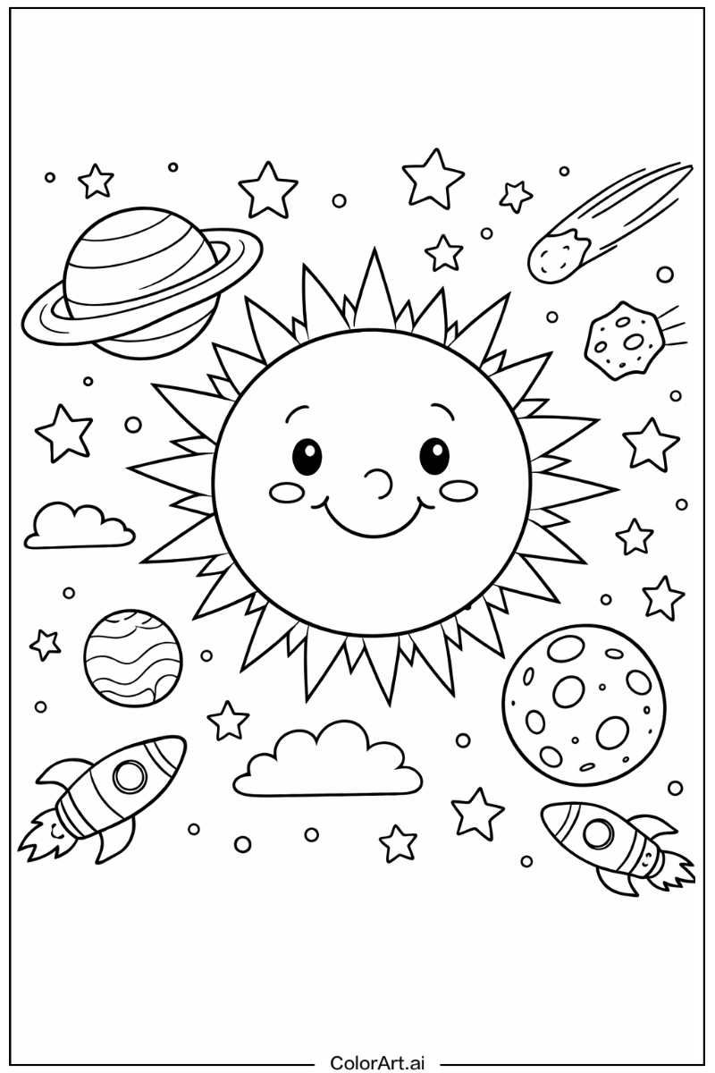 49 Páginas para Colorear del Espacio Gratis (PDF y PNG imprimibles)