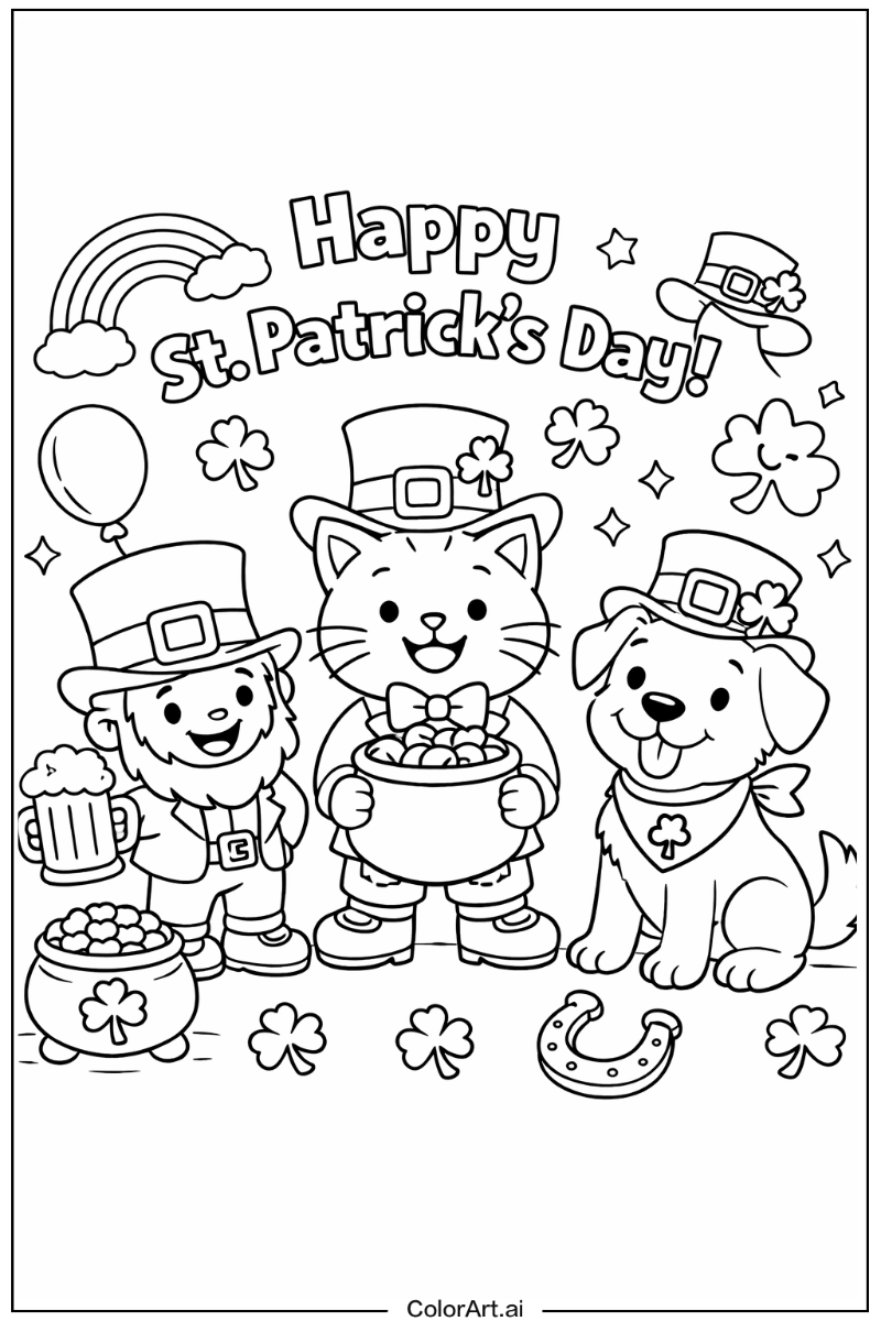 42 Free St patrick's day Coloring Pages (Printable PDF & PNG)