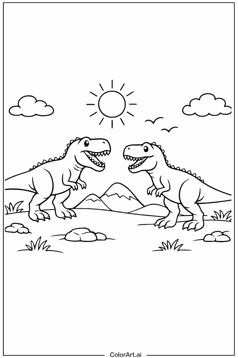 55 Free T-Rex dinosaurs Coloring Pages (Printable PDF & PNG)